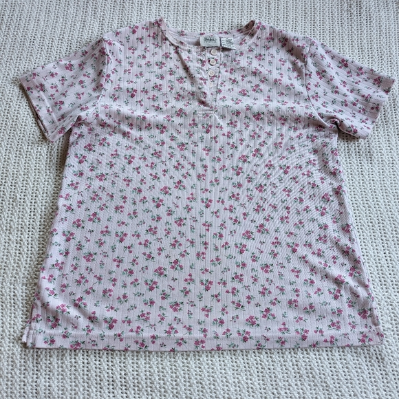 jason maxwell | Tops | Vtg 9s Y2k Womens Small Pink Floral Ribbed Shirt ...